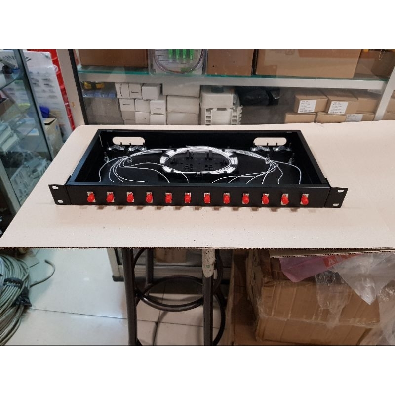 Jual otb rack 12 core SC Singlemode Lengkap / hitam | Shopee Indonesia