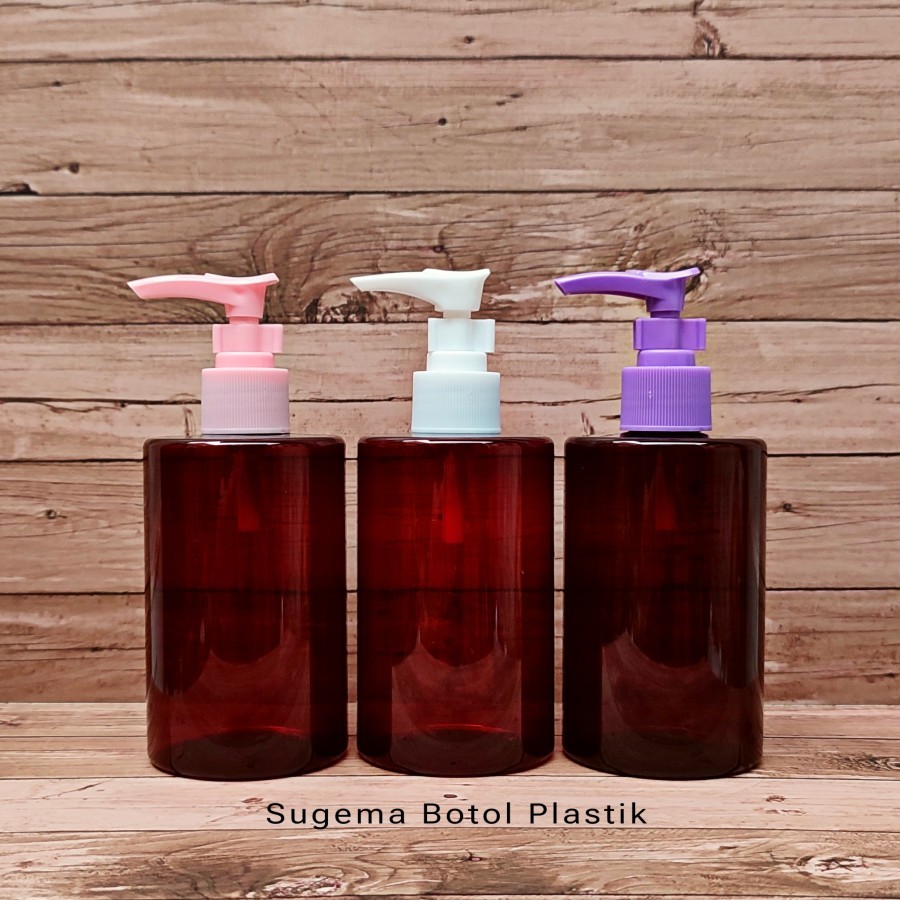 Jual Botol Sabun Mandi Cair 250ml Amber / Botol Pump 250ml Plastik Pet ...