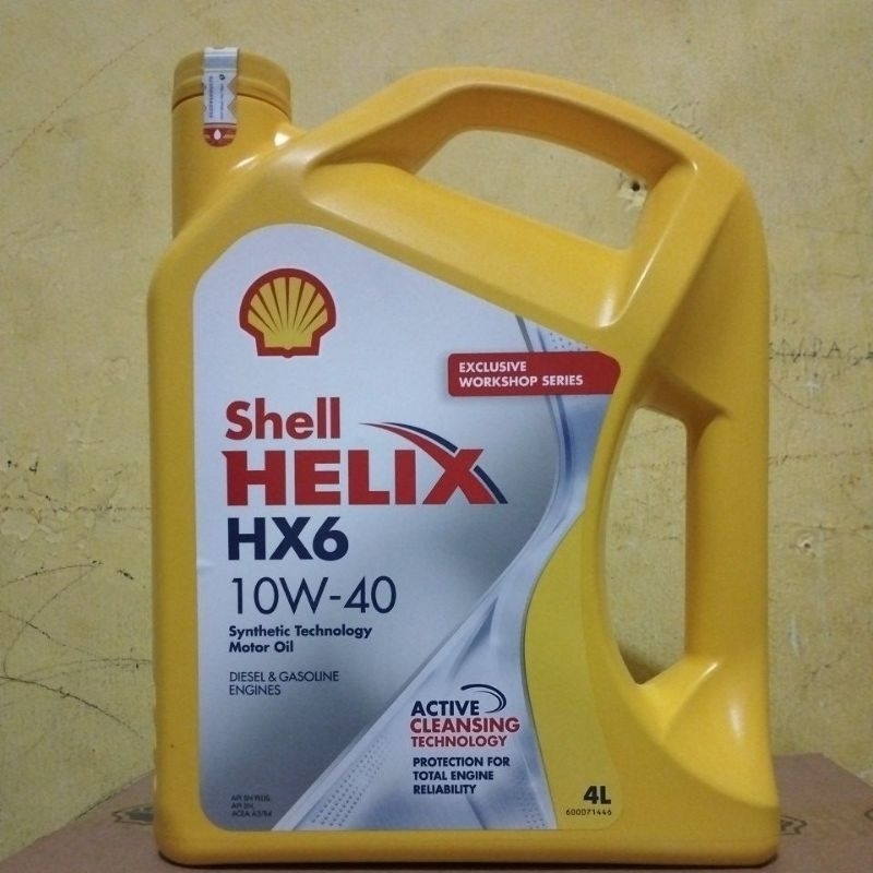 Jual OLI MOBIL SHELL HELIX HX6 10W-40 | HX6 4 LITER | ORIGINAL BARCODE ...