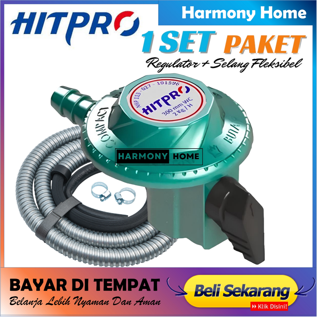 Jual PAKET 1 SET Regulator Gas LPG Hitpro HLP-5B-GB+Selang Gas ...