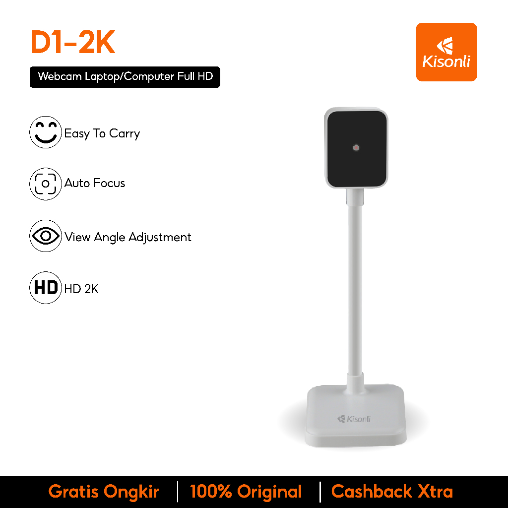 Jual KISONLI Webcam Laptop/Komputer Full HD D1-2K Autofocus USB 2.0 ...