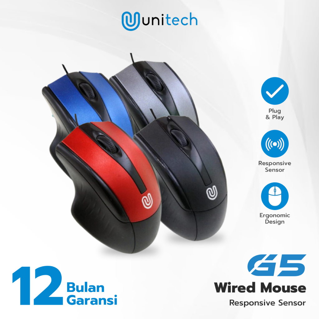 Jual Unitech Mouse Kabel USB Untuk PC Laptop G5 (AGP) | Shopee Indonesia
