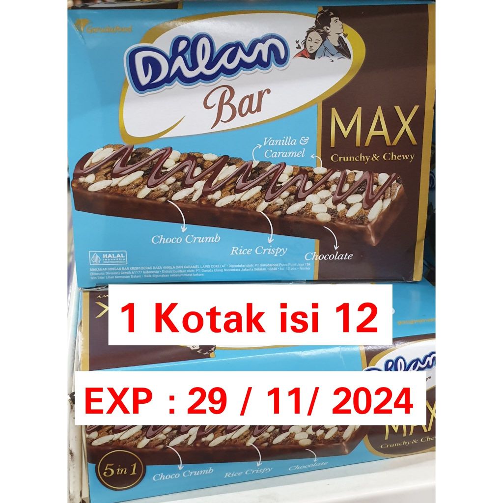 Jual DILAN CHOCOLATE BAR MAX 5 in 1 JUMBO 1 BOX ISI 12X24 GRAM | Shopee ...