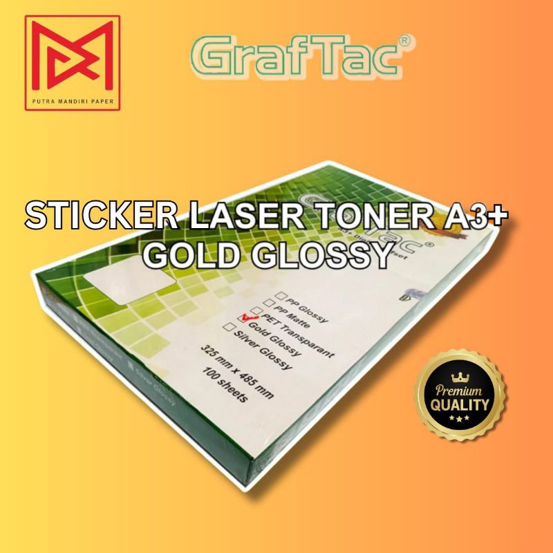 Jual BAHAN STIKER GOLD MIROR A3+ GRAFTAC ISI 100 LEMBAR (BAHAN PRINTING ...