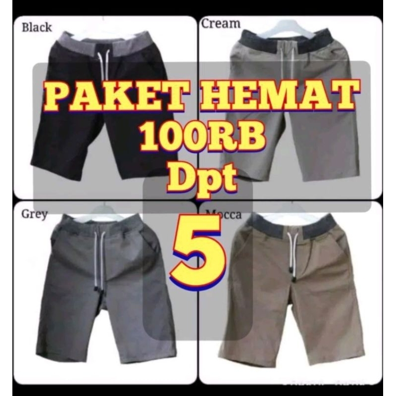 Jual Celana Pendek Pria Dewasa Chinos Distro Santai Pinggang Karet/Short Pants Cowok/jumbo ...