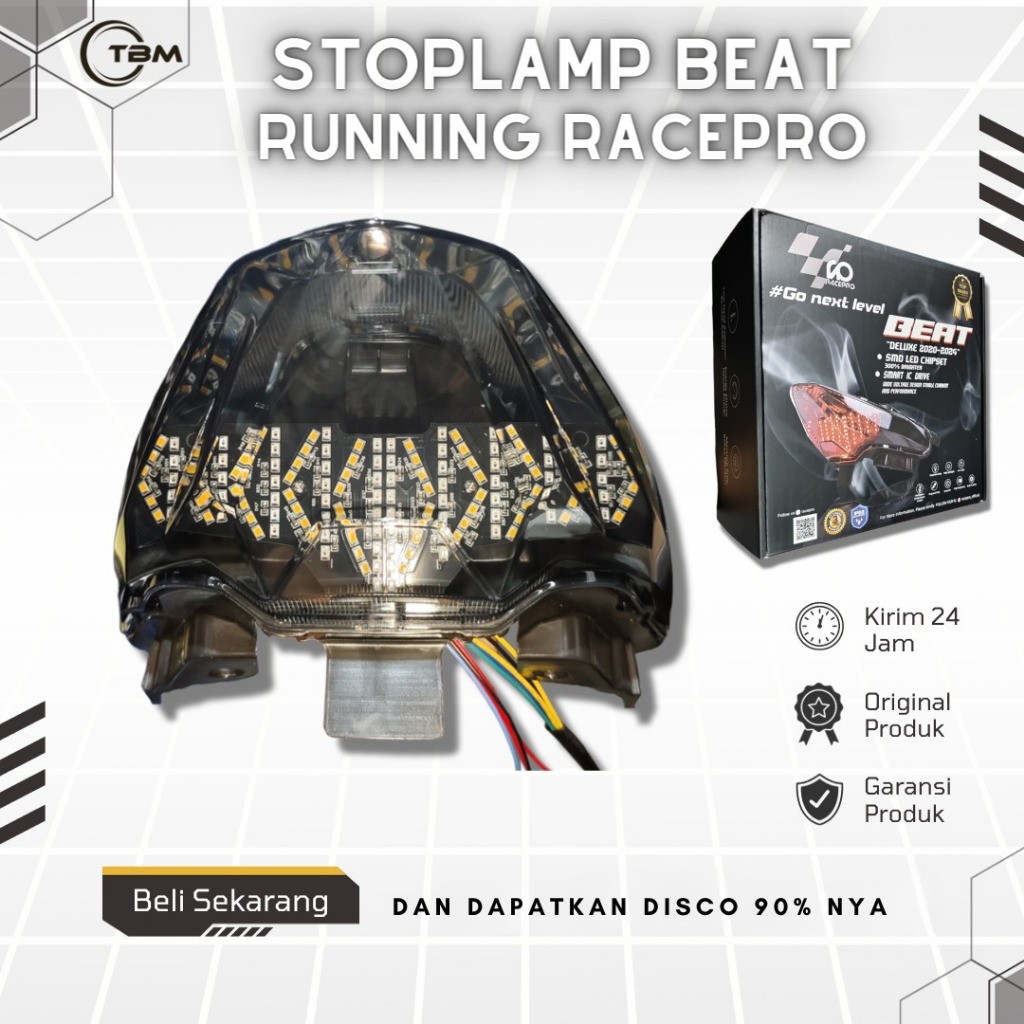 Jual LAMPU BELAKANG BEAT DELUXE RUNING 2020-2024 STOPLAMP BEAT RACE PRO ...