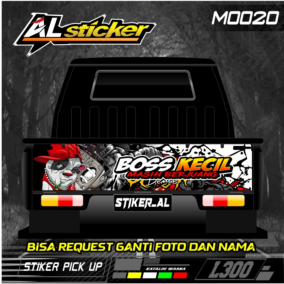 Jual Sticker mobil pickup BOSS KECIL Pintu Belakang Pick Up L300, Mega ...