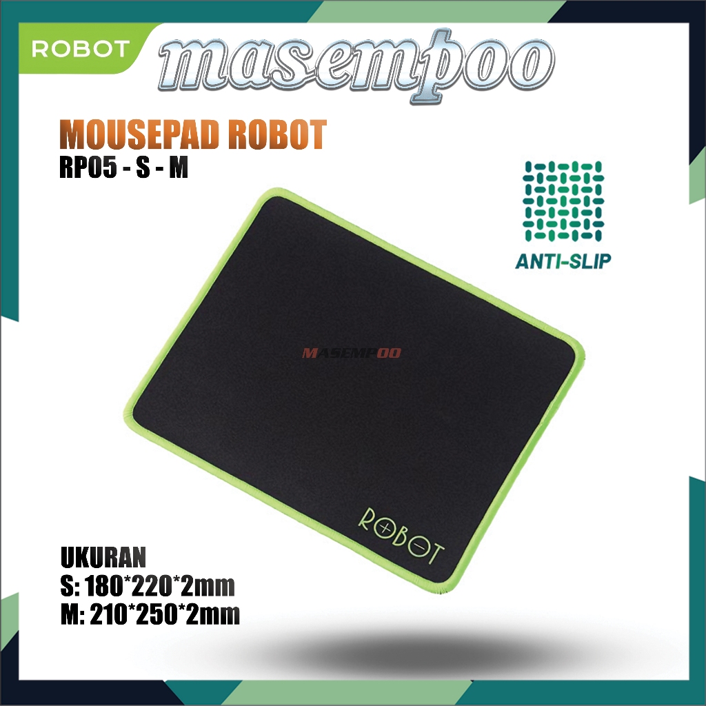 Jual ROBOT - Mousepad Anti Slip RP05 Gaming Polos Hitam Murah Rubber ...