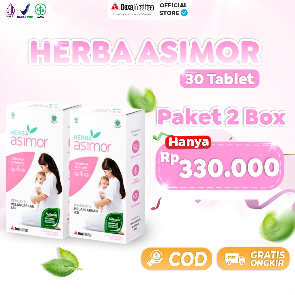 Jual (PAKET 2 BOX) Pelancar Asi - Herba Asimor Asi Booster 5 Strip @ 6 ...