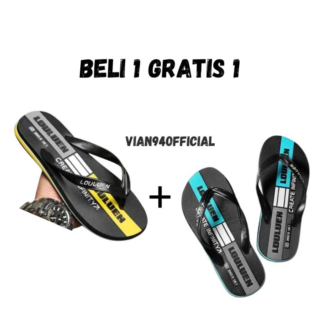 Jual Promo Beli 1 Gratis 1 Sandal Jepit Pria Lou Len Terbaru | Shopee Indonesia