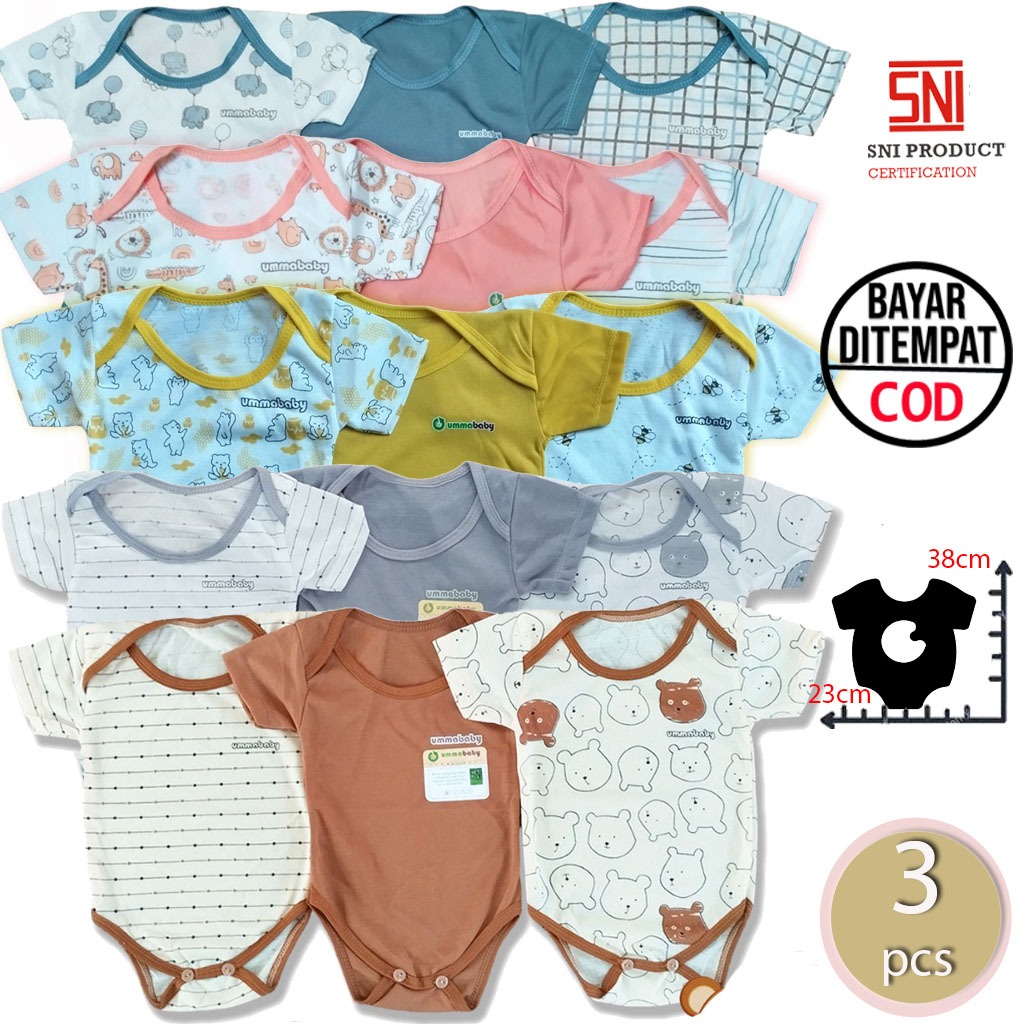 Jual ummababyshop 3pcs Jumper Bayi Segitiga Baju Bayi Newborn Baju Bayi ...