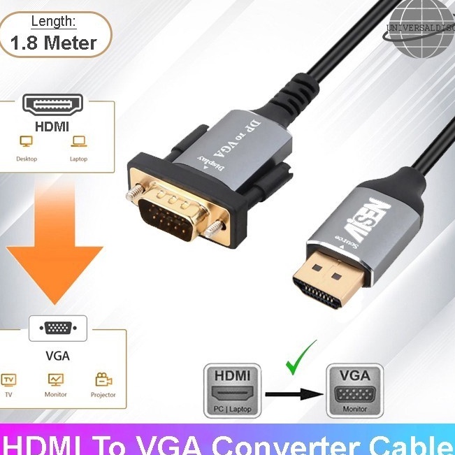 Jual Kabel HDMI to VGA 18meter 3meter HD Adapter Cable Kabel Converter ...