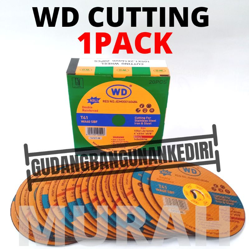 Jual [1 PACK] WD gerinda potong 1 box pack / batu gerinda potong WD ...