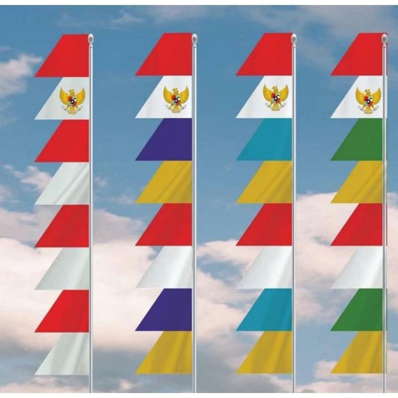 Jual Umbul Umbul Bendera Gergaji Merah Putih warna Warni Garuda Delapan Daun | Shopee Indonesia