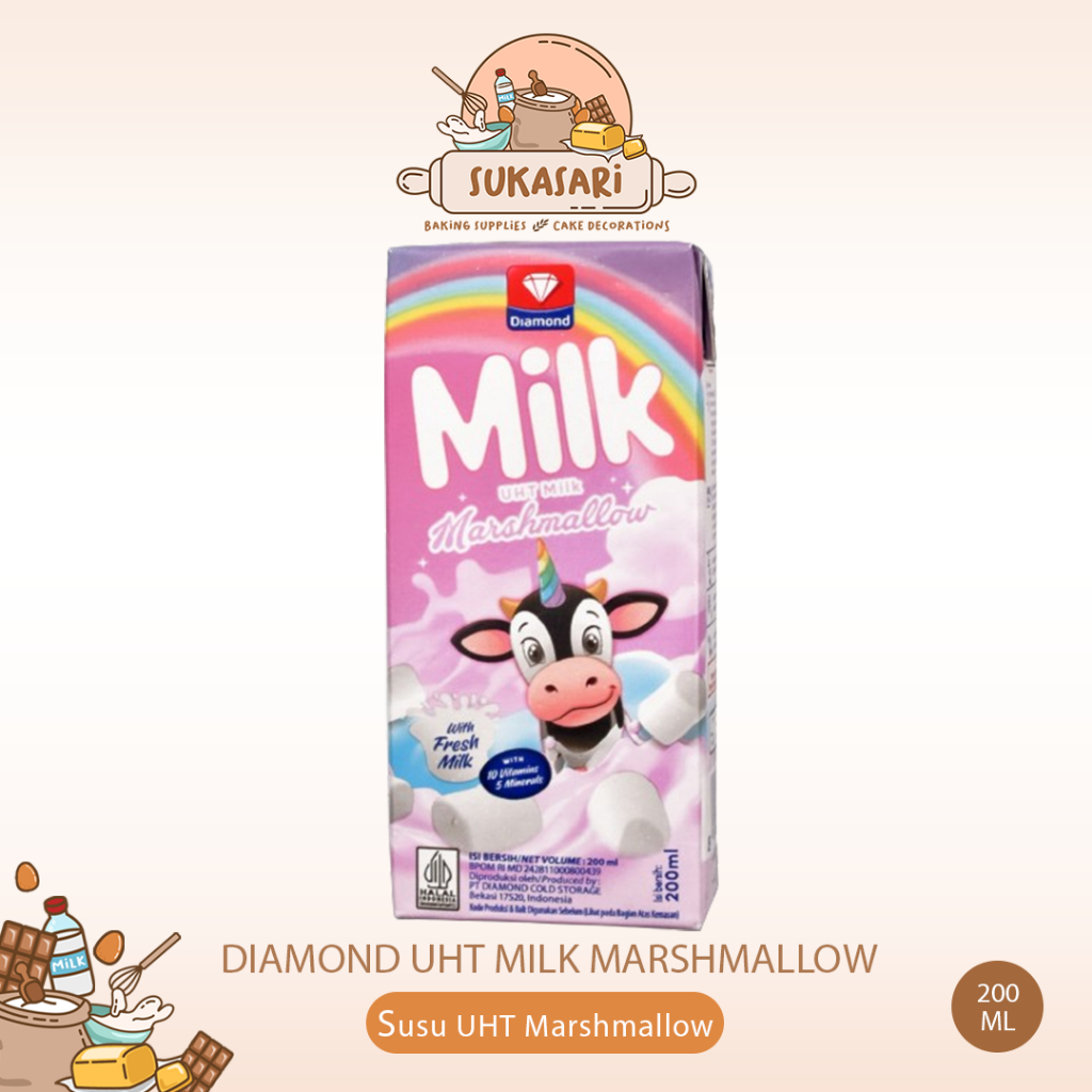 Jual Diamond UHT Milk Marshmallow 200ml / Susu UHT Rasa Marshmallow | Shopee Indonesia