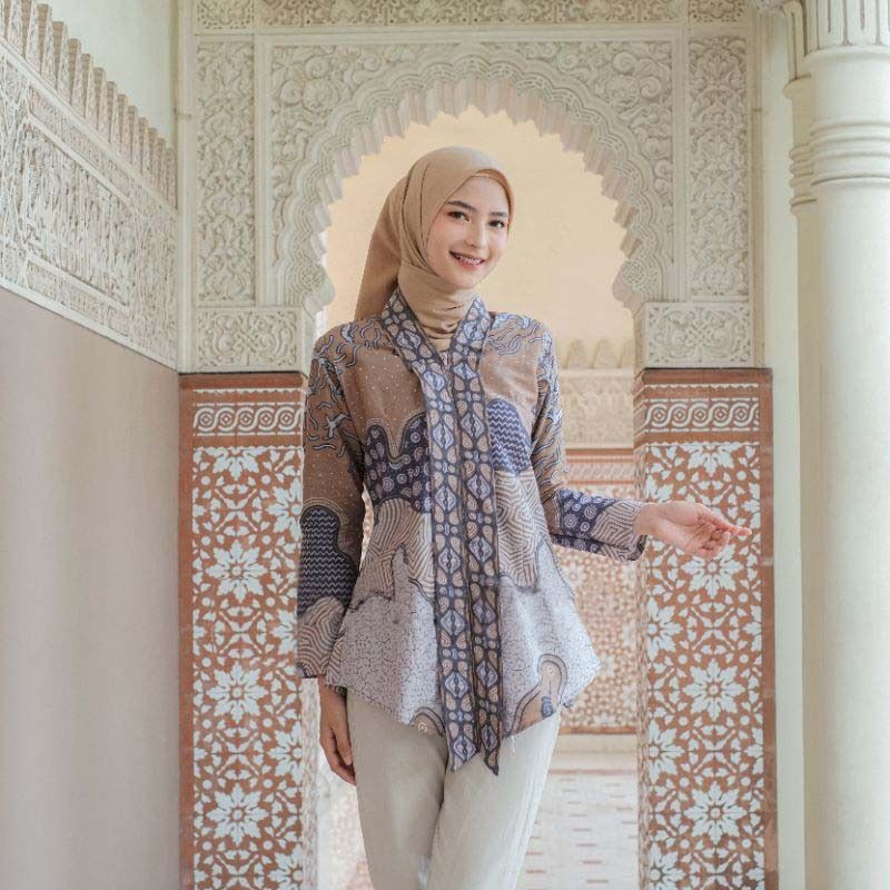 Jual Blouse Batik Wanita Modern Atasan Batik Kerja Baju Batik Wanita | Shopee Indonesia