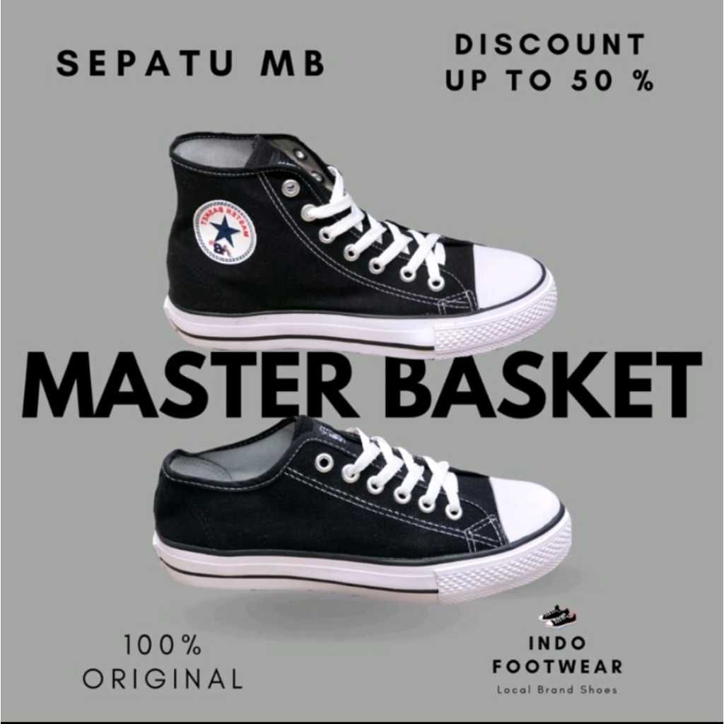 Jual Sepatu MB New Master Basket Sekolah SD SMP SMA Anak Laki Laki Tali ...