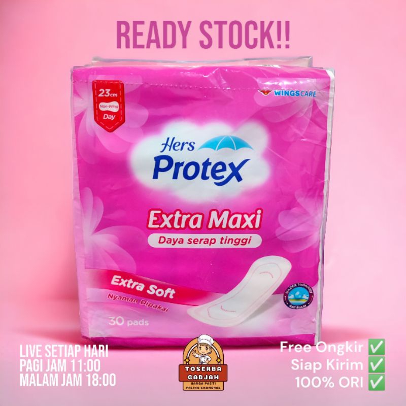 Jual Hers Protex Maxi Isi 30 Pads - Pembalut Kewanitaan - Toserba ...