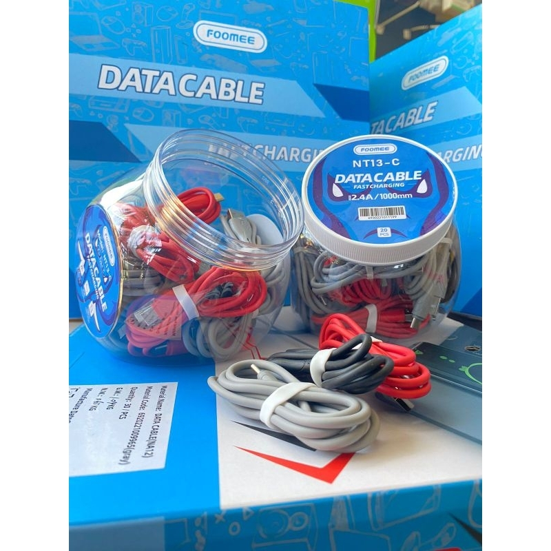 Jual (1 Toples Isi 20 Pcs) Foomee NT13-C Kabel Data Type-C 2.4A 1M ...