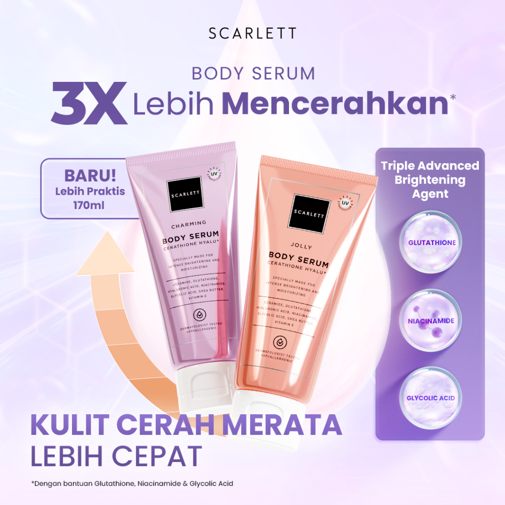 Jual Scarlett Whitening NEW Body Serum Tube Jolly & Charming - Kemasan ...