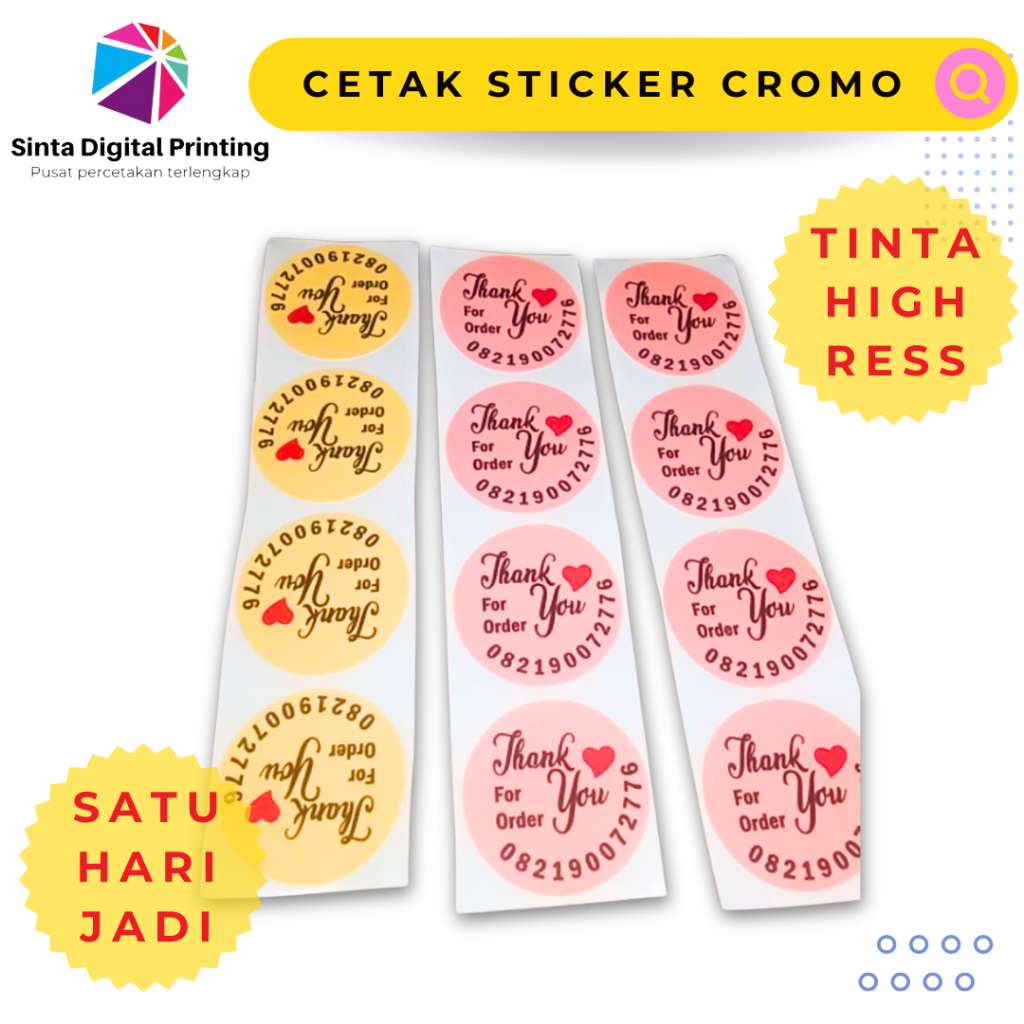 Jual Cetak Stiker Thank You + Cutting / Sticker Custom Ukuran dan ...