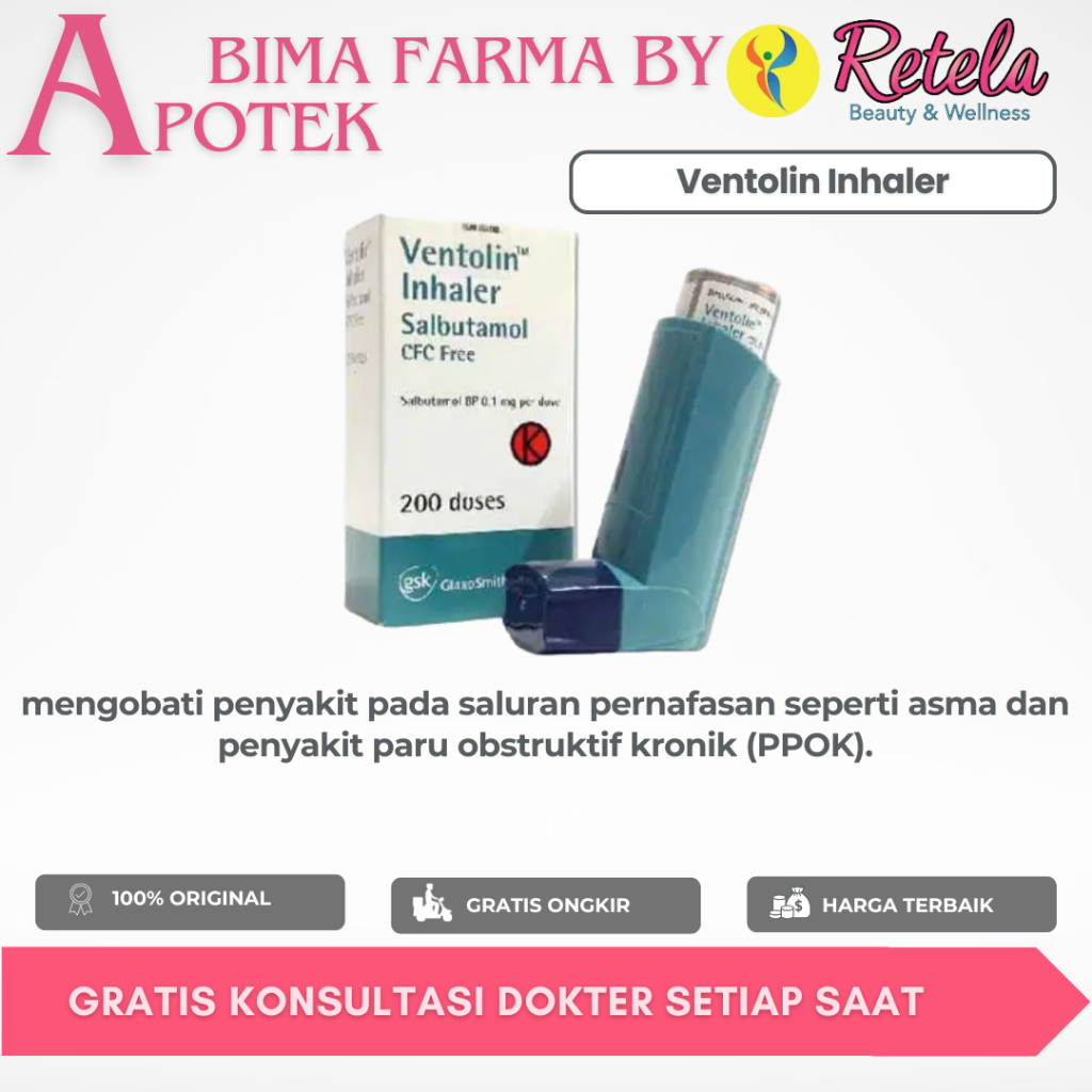 Jual VENTOLIN INHALER 100 MCG 200 DOSIS | Shopee Indonesia