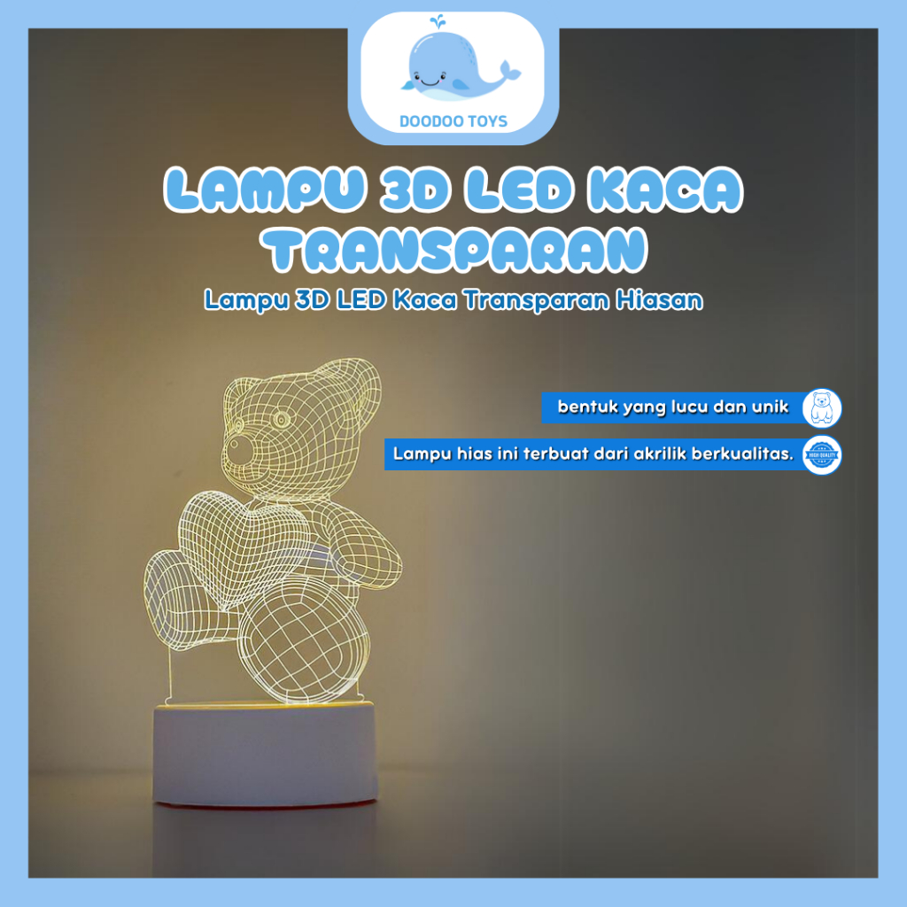 Jual Lampu 3D LED Kaca Transparan Hiasan | Pajangan Rumah Cantik ...