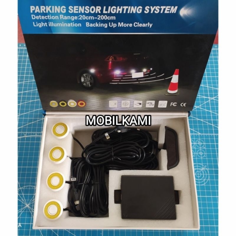 Jual Sensor Parkir 4 Titik dengan lampu LED + Display | Putih | Shopee ...