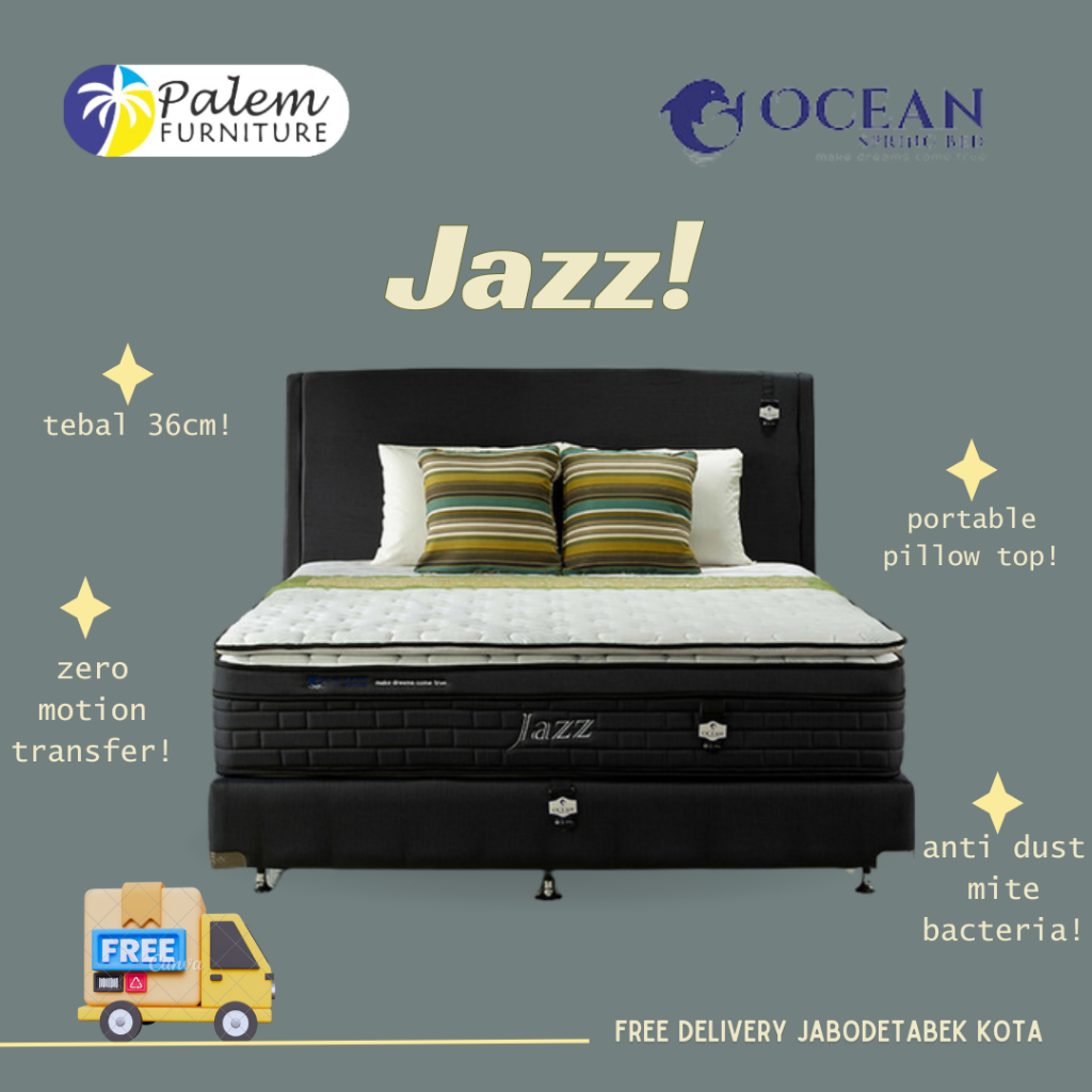 Jual Kasur Springbed OCEAN - Kasur Jazz Pocket Spring Matrass only & Full set | Shopee Indonesia