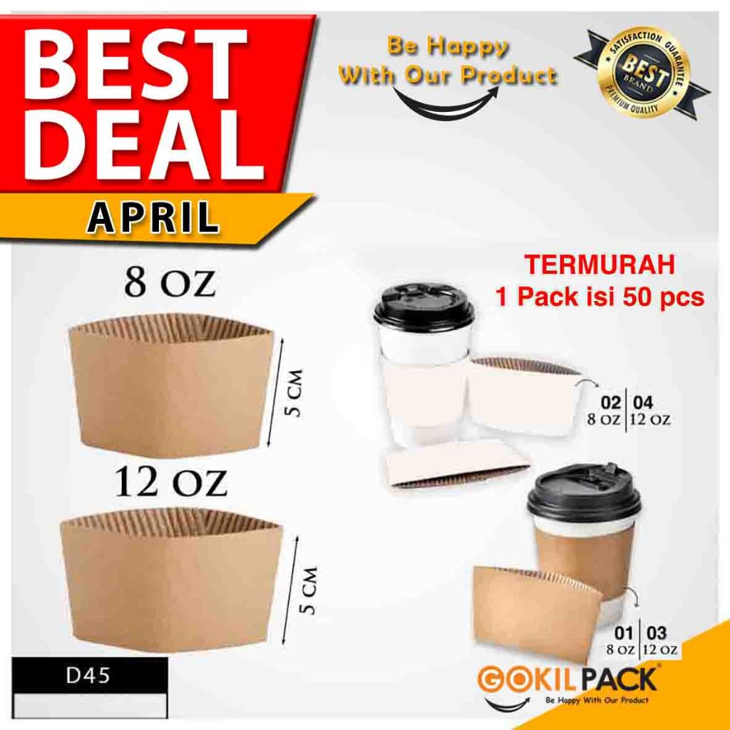 Jual GOKILPACK - Sleeve Gelas 8oz - Sleeve Kraft Paper Cup|Pegangan ...