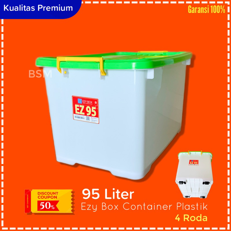 Jual BSM CONTAINER BOX BESAR EZY CB 95 LITER KOTAK/TEMPAT PENYIMPANAN ...