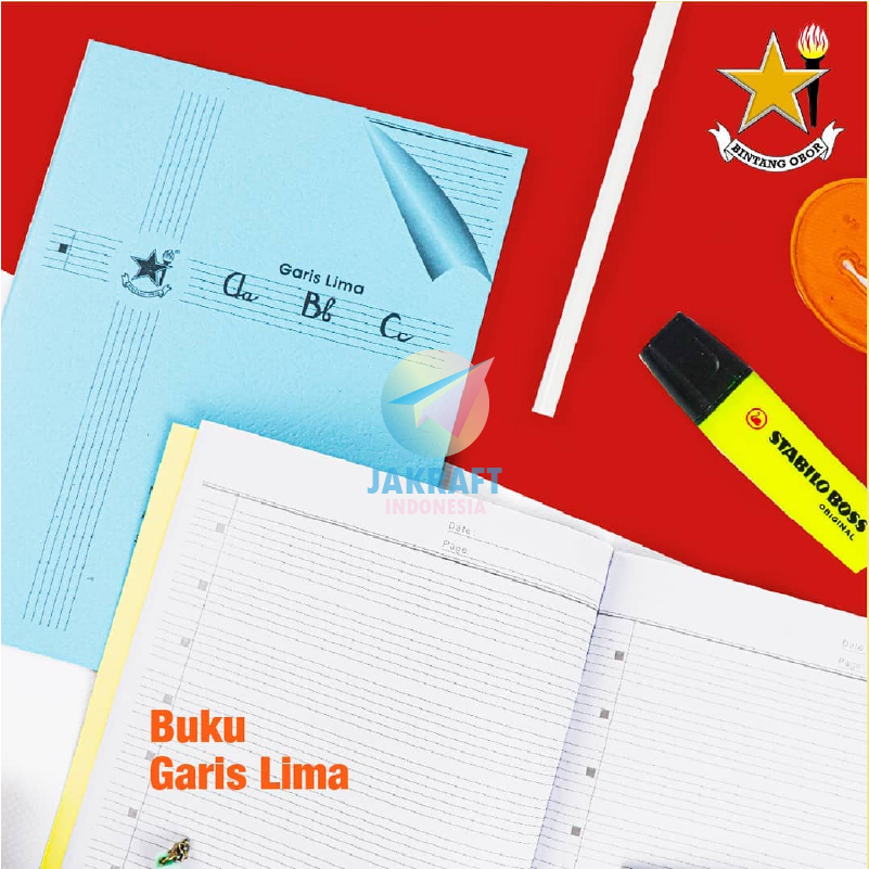 Jual (1 Pcs) Buku Tulis Garis 5 Lima | 3 Tiga BINTANG OBOR isi 38 ...