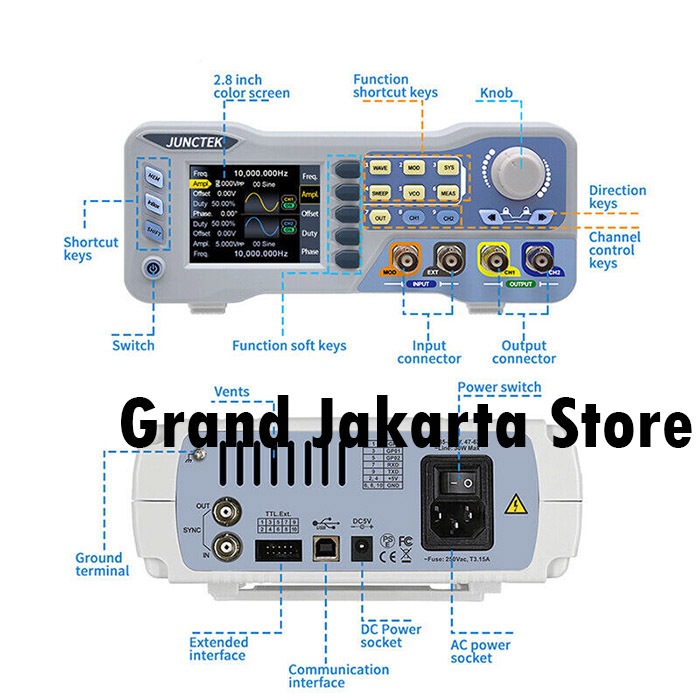 Jual Signal Generator 60 Mhz JDS8060 Junctek Function Arbitrary Dual ...