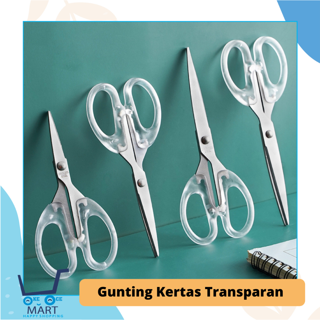 Jual [GUNTING TRANSPARANT] Gunting Kertas Aesthetic Transparant ...