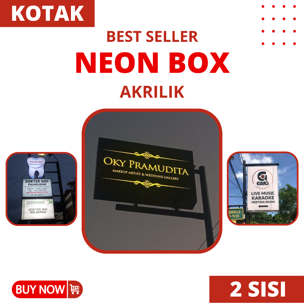Jual Neon box akrilik kotak 2 sisi / neon box / neon box akrilik / neon ...