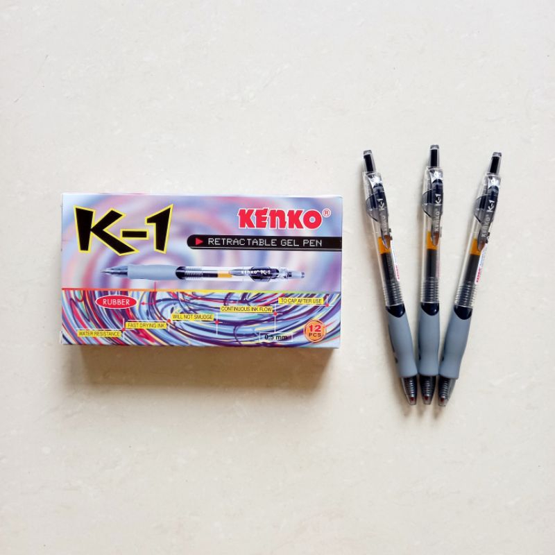 Jual [ PACK ISI 12 MURAH ] Pulpen Gel Pen Pena Jel 0.5 mm Kenko K-1 ...