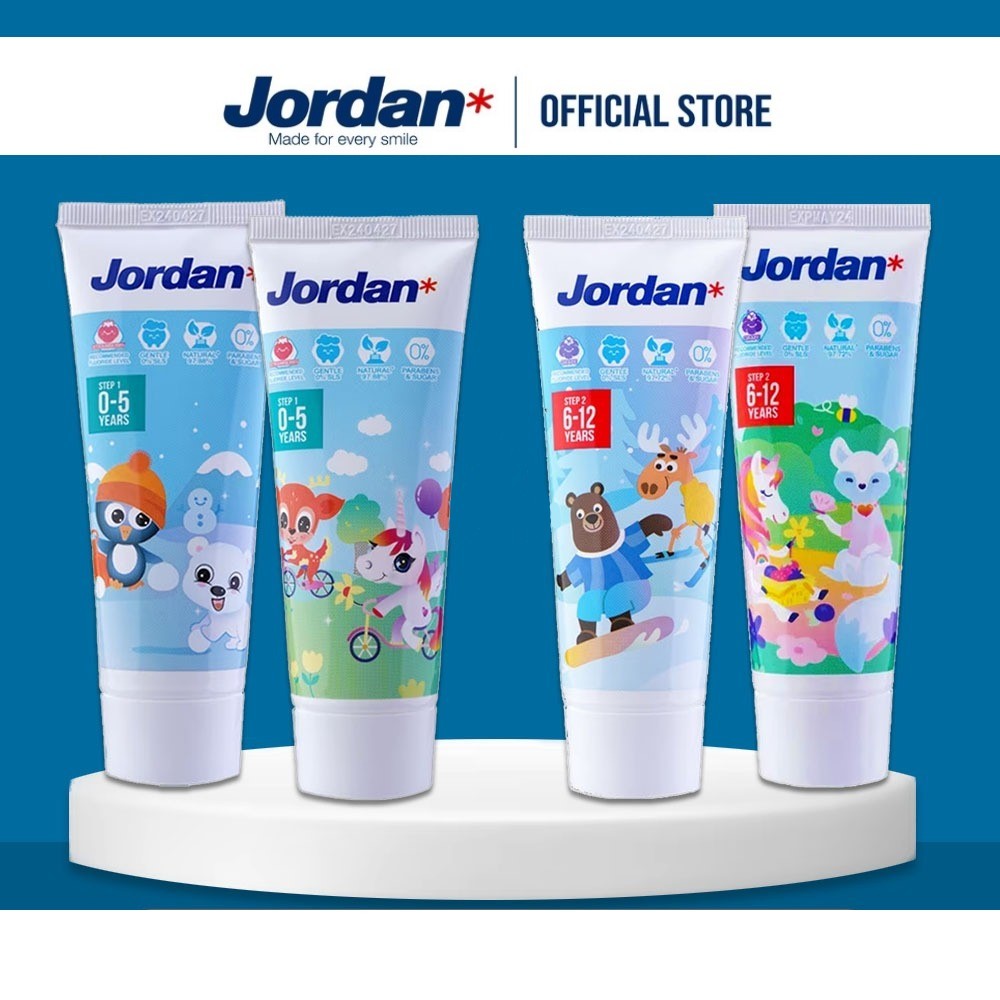 Jual JORDAN - Pasta Gigi Oral Care Kids Toothpaste Step 1 + Step 2 ...