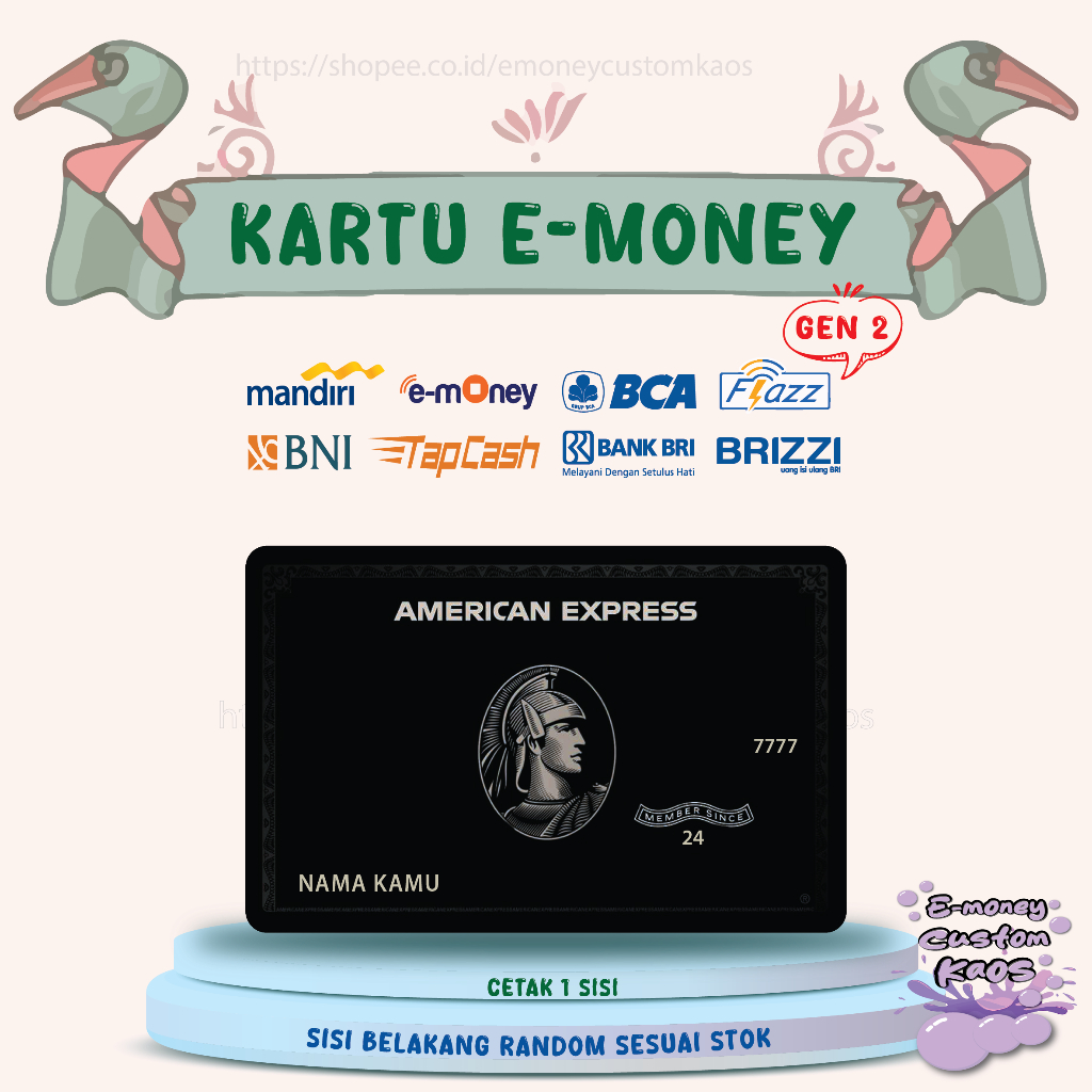Jual KARTU EMONEY DEBIT CARD AMERICAN EXPRES HITAM MANDIRI FLAZZ BCA ...