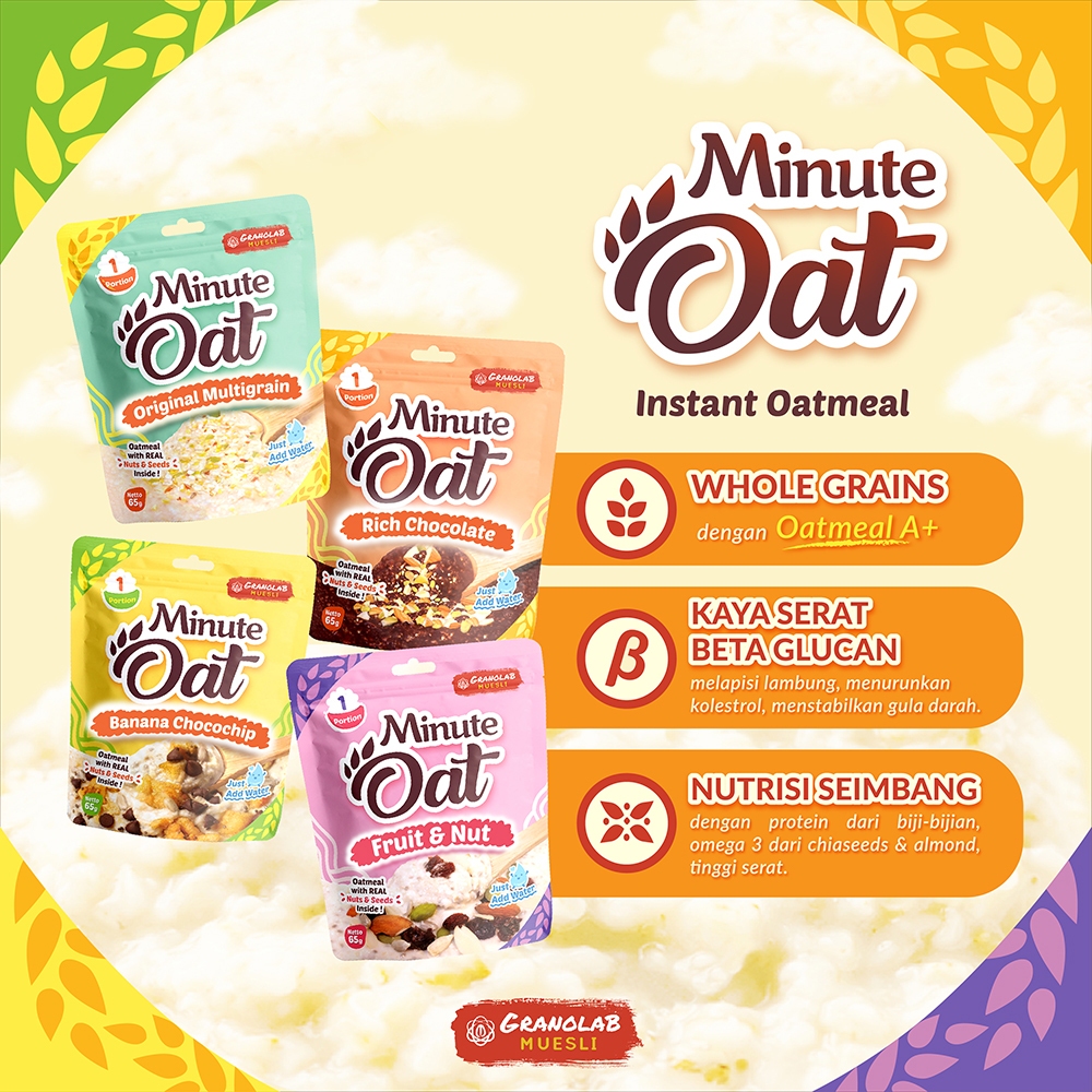 Jual Oatmeal MINUTE OAT Sereal Sarapan Asam Lambung | Shopee Indonesia