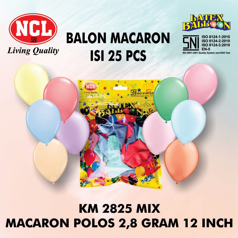 Jual NCL Balon Latex Macaron Polos 2,8 gr 12 Inch Isi 25 Pcs | Shopee Indonesia