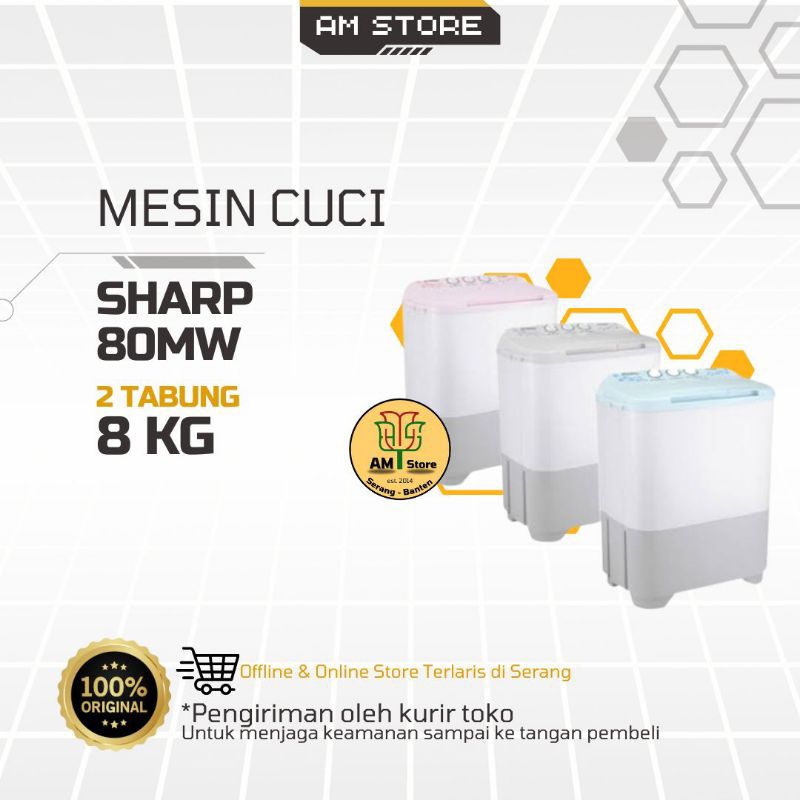 Jual Mesin Cuci Sharp 80MW 8kg (2 Tabung) | Shopee Indonesia