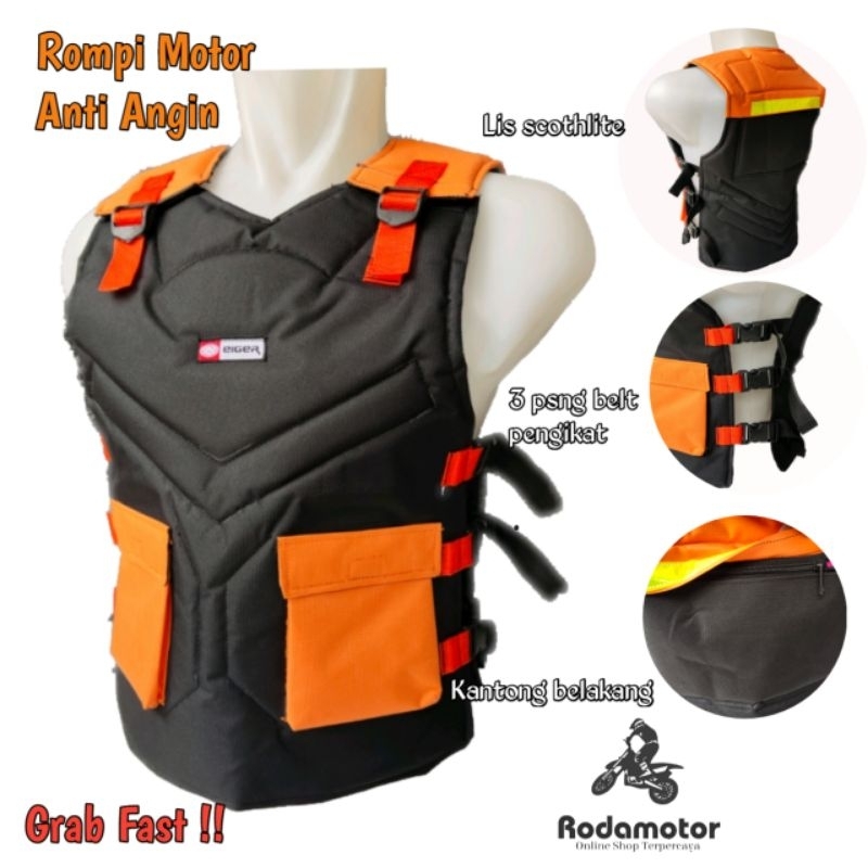 Jual rompi dada bikers touring harian orange | Shopee Indonesia