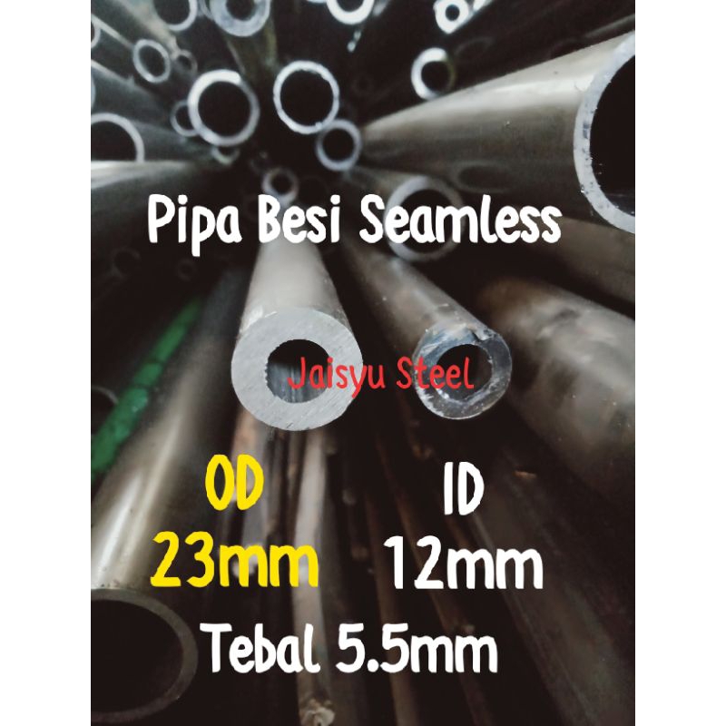 Jual Pipa Besi Seamless OD 23mm ID 12mm Tebal 5.5mm panjang 20cm sampai 30cm | Shopee Indonesia