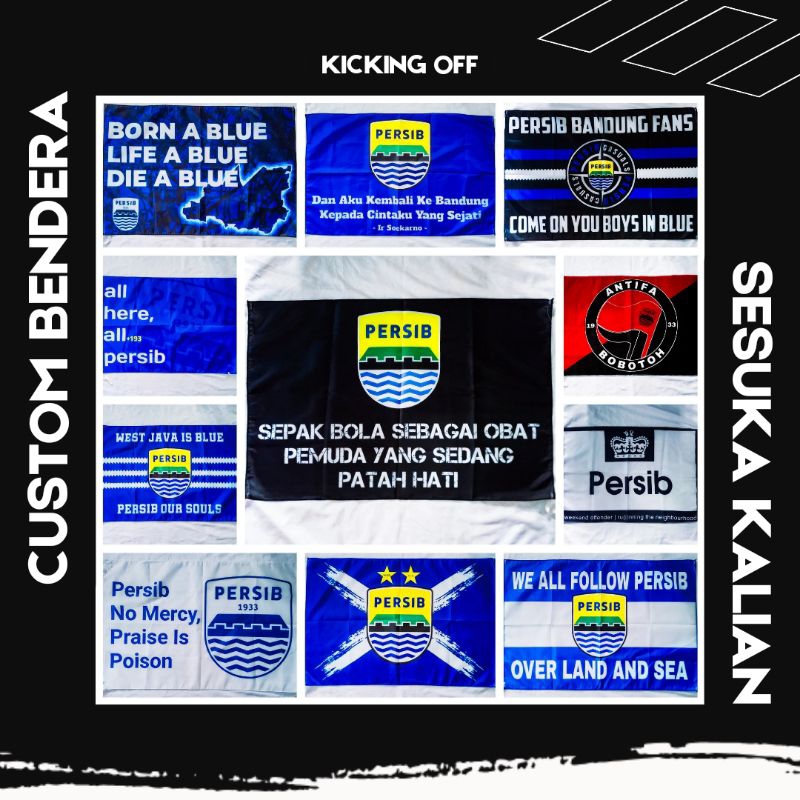 Jual Custom Bikin Bendera Persib Murah | Mini Flag | Banner Suporter ...