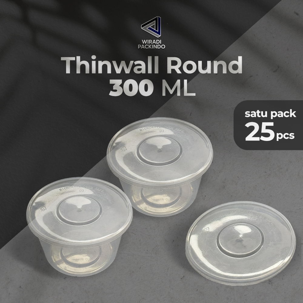 Jual Kotak Makan Plastik / Thinwall / Food Container - Bulat 300ml ...