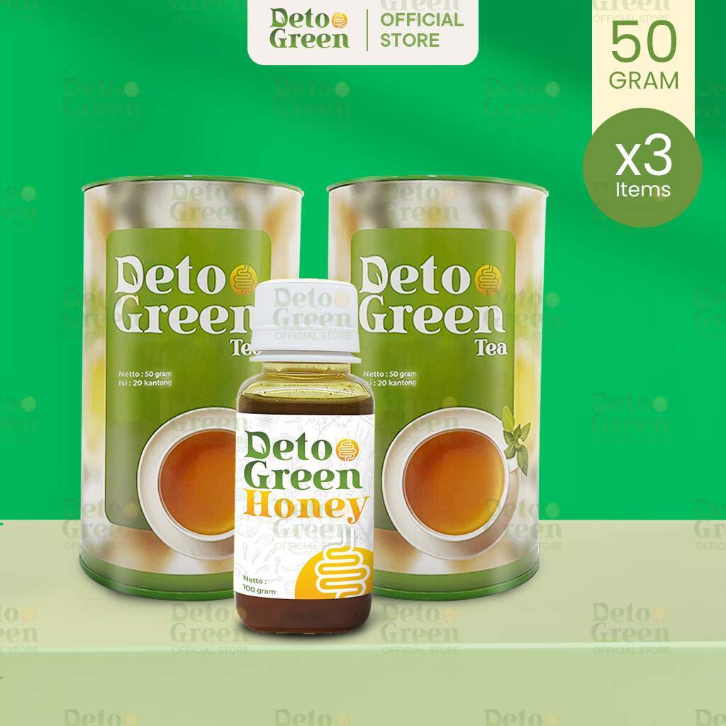 Jual DETOGREEN Bundling 2 Botol Teh Dan 1 Honey Detox Usus | Shopee ...