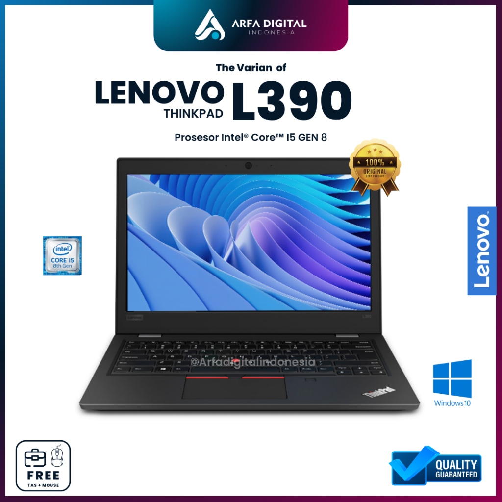 Jual Laptop LENOVO THINKPAD L390/L380 INTEL CORE i5 GEN 8 - RAM 8GB SSD ...