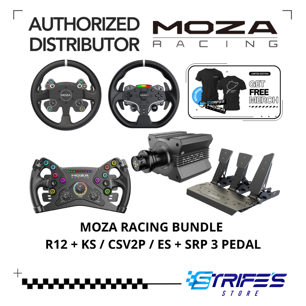 Jual Moza Racing Set (R12 V2+KS V2/CS V2P/ESX+SRP 3 Pedal) Bundle ...