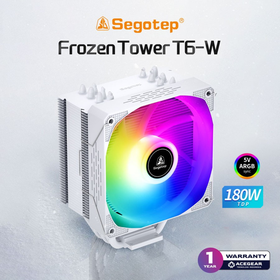 Jual SEGOTEP T6 WHITE ARGB SINGLE TOWER CPU PROCESSOR AIR COOLER ...