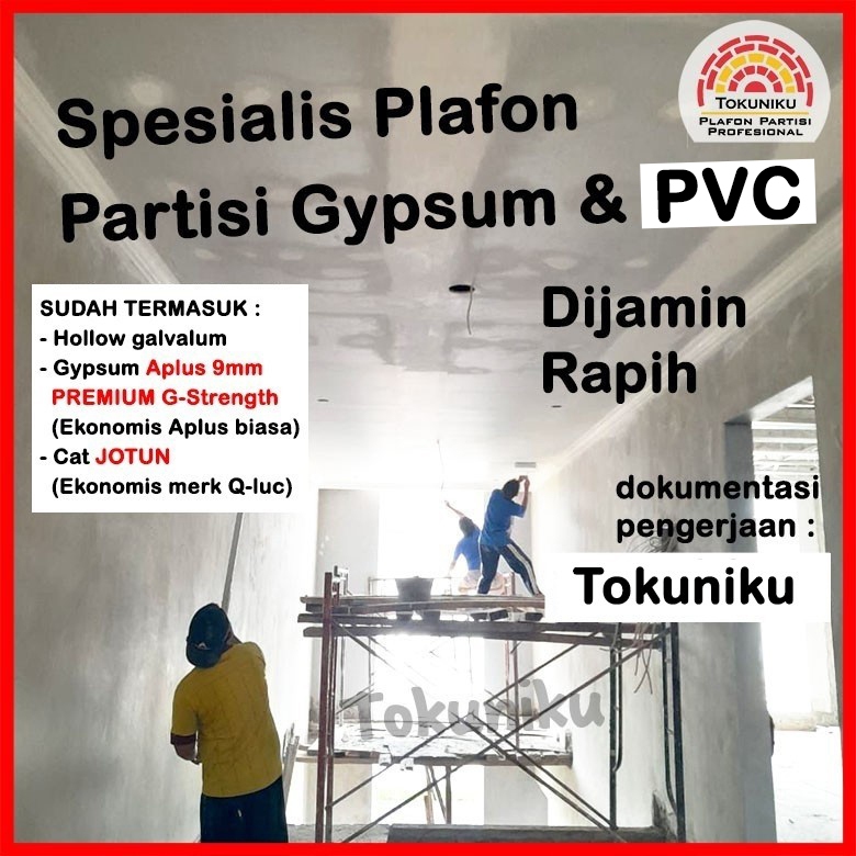 Jual Pasang Plafon Gypsum volume 21 - 50 m2 Custom Plafon Atap | Shopee ...